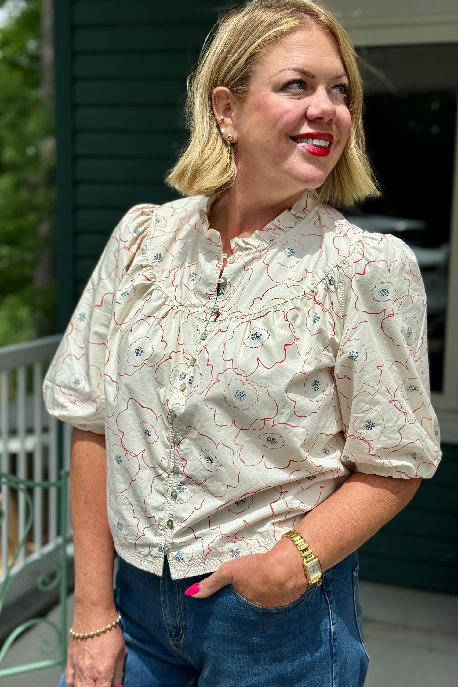 Melissa Nepton Maggie Poppy Print Top – Taylor Danielle Boutique Inc.